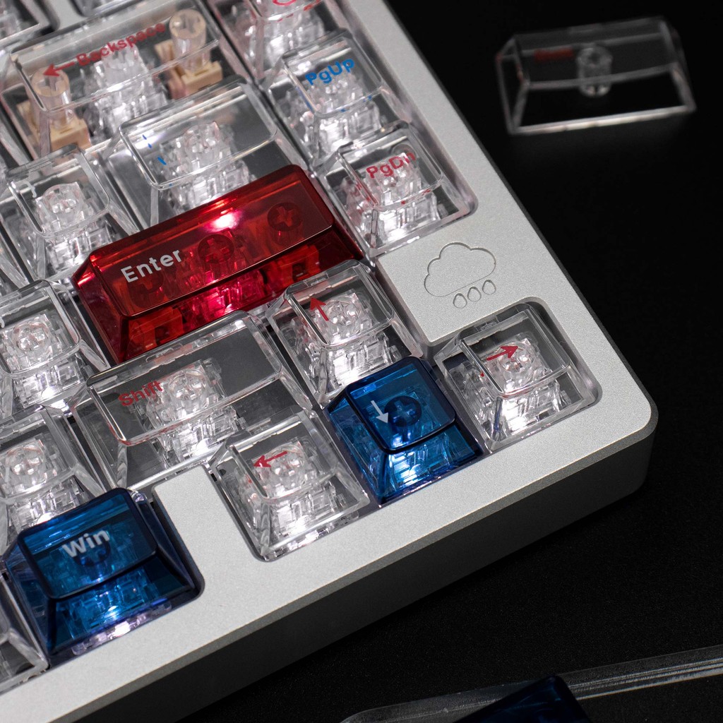 Transparent Galaxy Keycaps Iced Cherry profile RGB PC keycaps set for ...