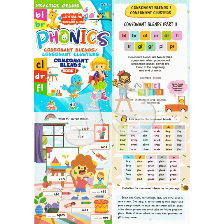 PRACTICE GENIUS PHONICS SERIES : LET'S HAVE FUN WITH CONSONANT BLENDS ...