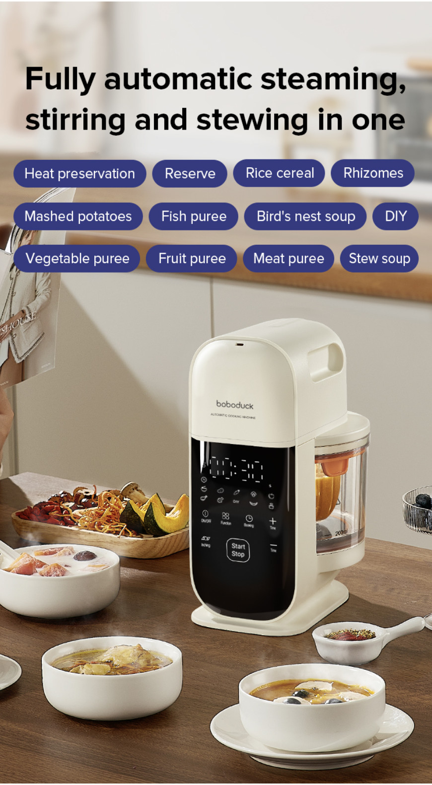 Original Boboduck 12 in 1 Multi-functional Baby Food Processor (F9307 ...