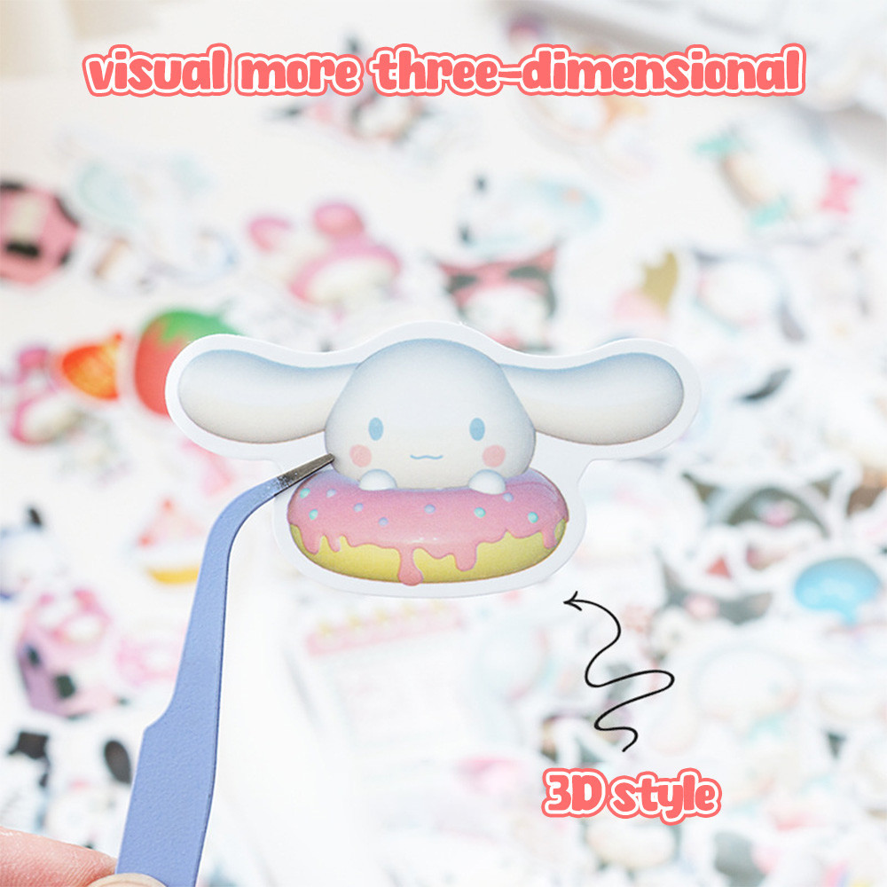 LAKOE 100Pcs Cute Stickers Sanrio Scrapbooking Stickers Decoration ...