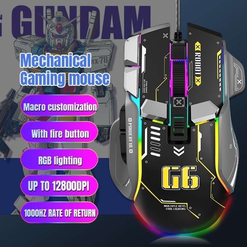 Wired Computer Mice RGB Gamer Wireless Gaming Mouse Ergonomic 10 Button ...