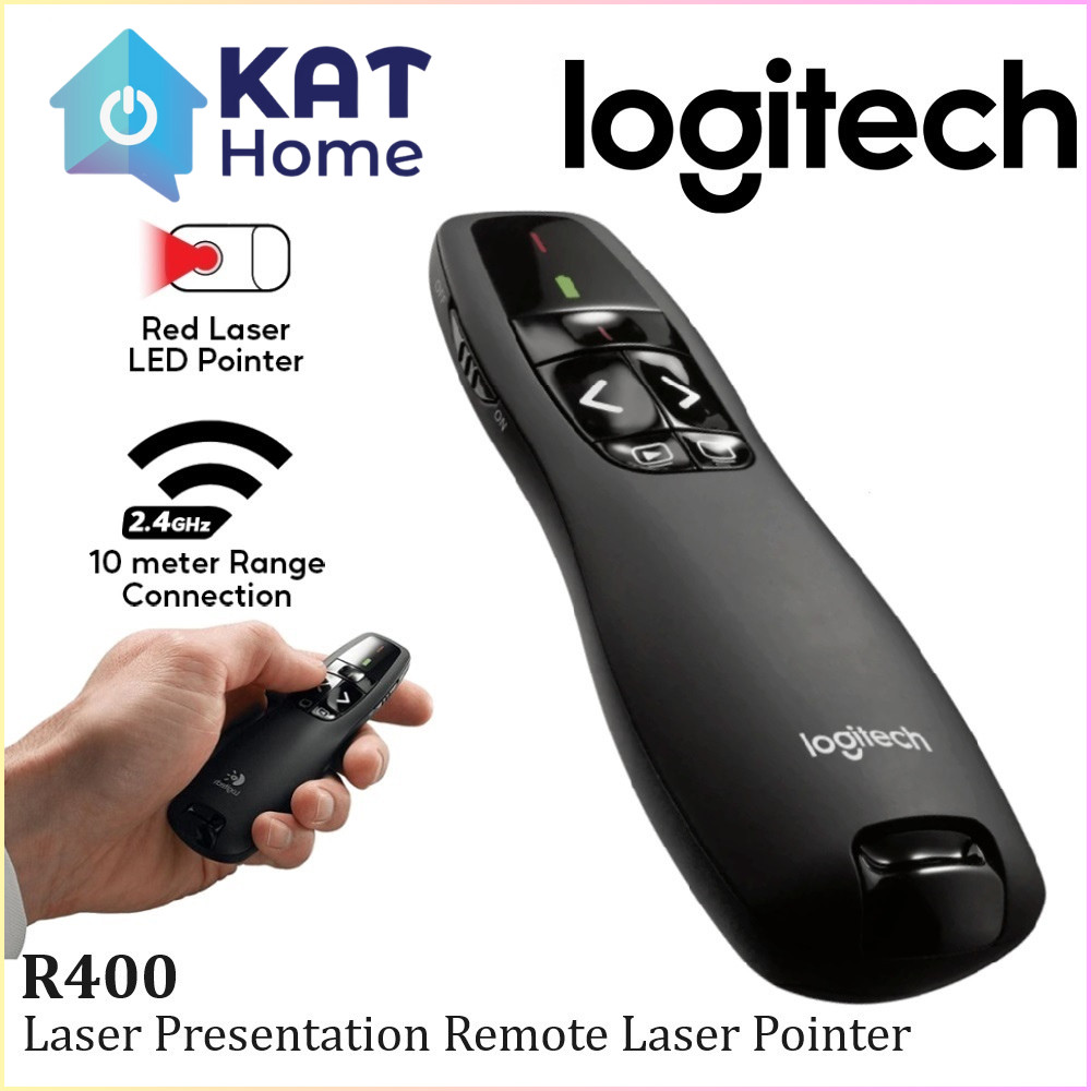LOGITECH R400 WIRELESS RED LASER POINTER PRESENTER WITH RED LASER ...
