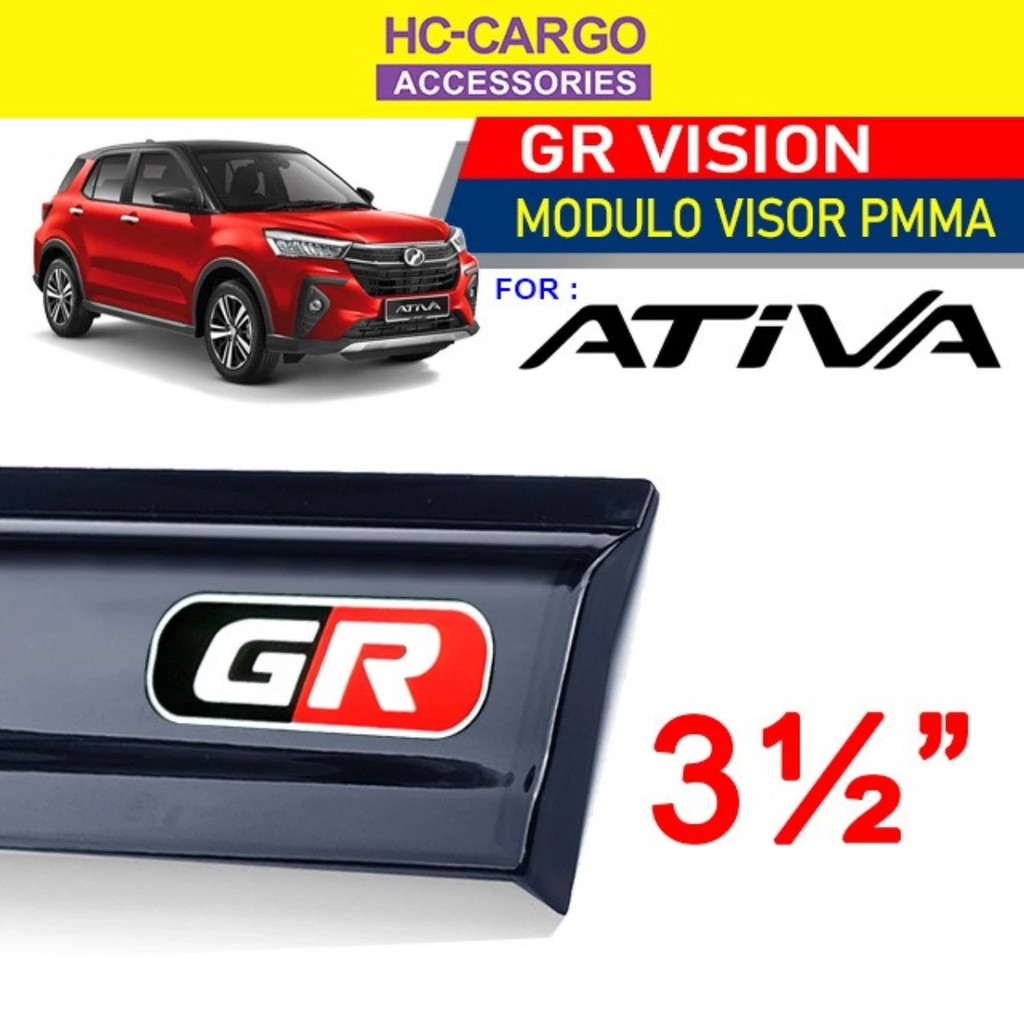 Perodua Ativa Injection Door Visor Gazoo Racing Logo 3.5" Perodua Ativa ...
