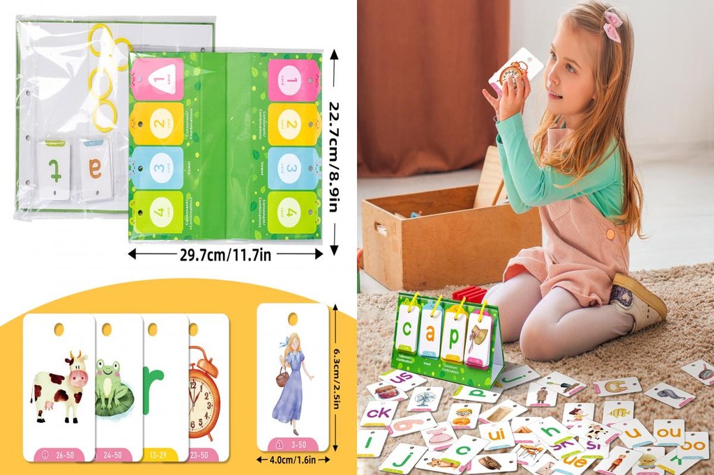 PANDU Cartoon Alphabet Cards Alphabet Learning Cards 129pcs Visual ...