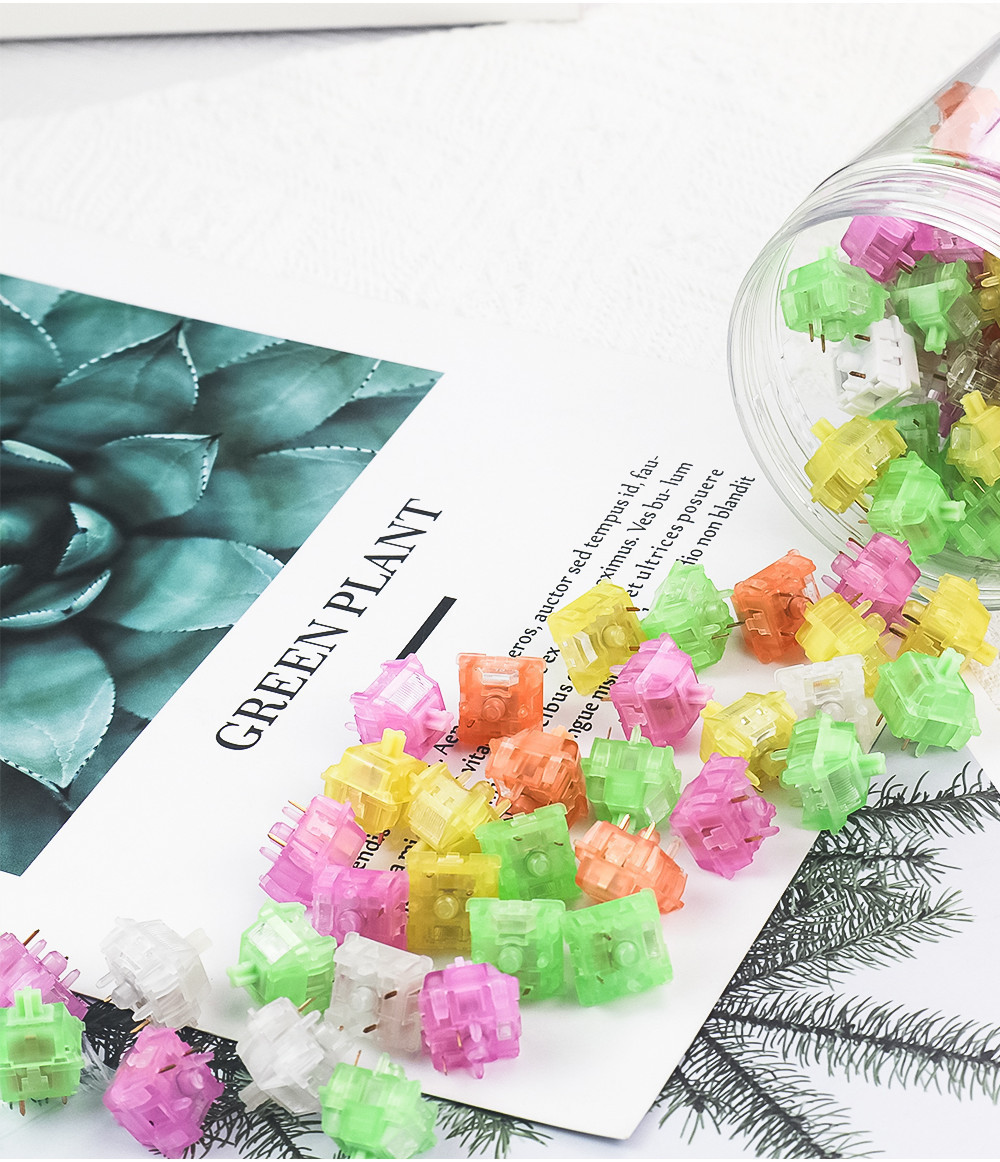 MMD INK Switch 5pin with Light Guide Column Hot Swappable Prelubed MX Type Switch for Mechanical ...