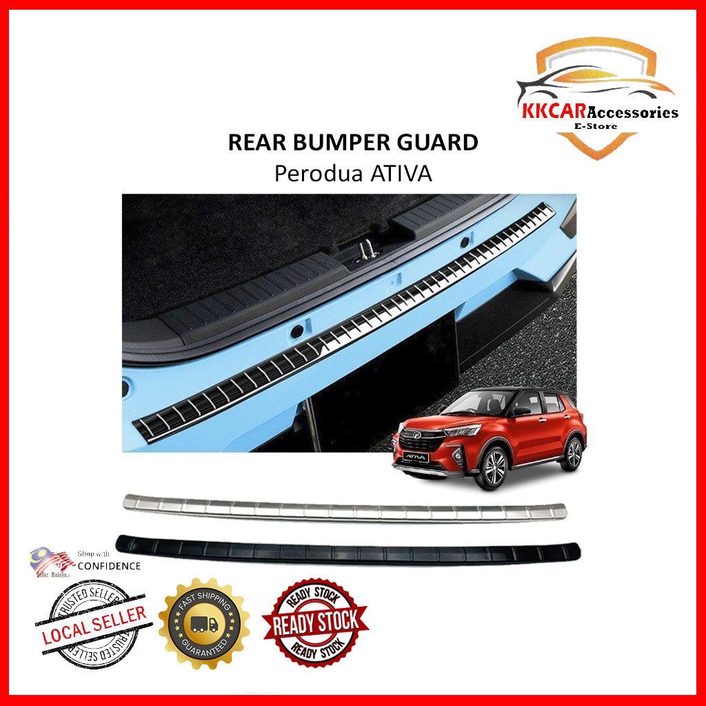 Perodua Ativa Rear Bumper Guard Foot Plate Stainless Steel Chrome ...