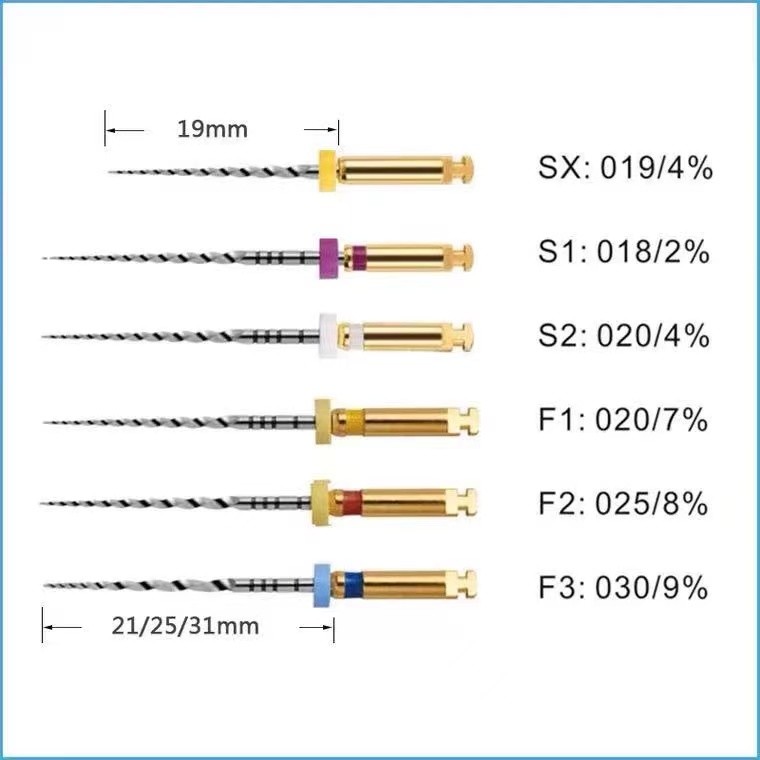 6 rotary files for Endodontic Endo Motor Treatment SX-F3 21/25 mm ...