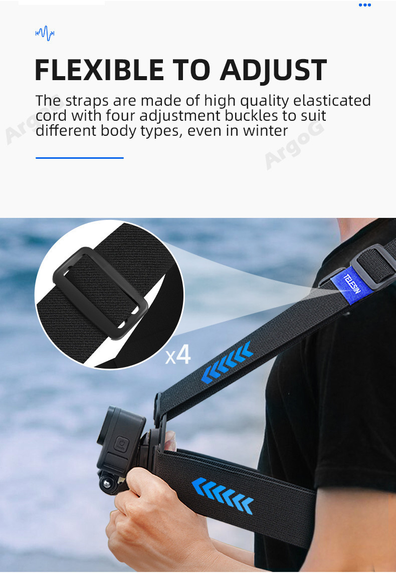 TELESIN Quick Release Chest Strap Mount for Most Action Cameras ...