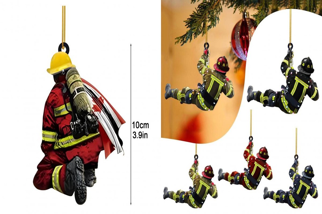 Firefighter Christmas Ornaments Lightweight Firefighter Decorations ...