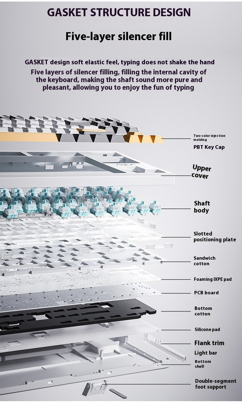 Aula S87 PRO Mechanical Keyboard 3 Mode Wireless with Display RGB ...