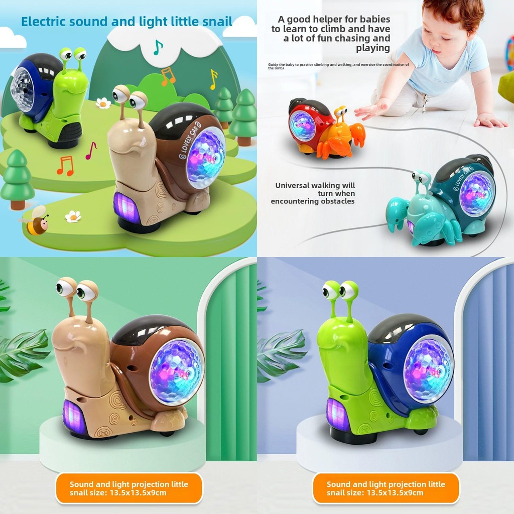 Interactive Smart Kids Snail Toy With Sound And Light Effects ...