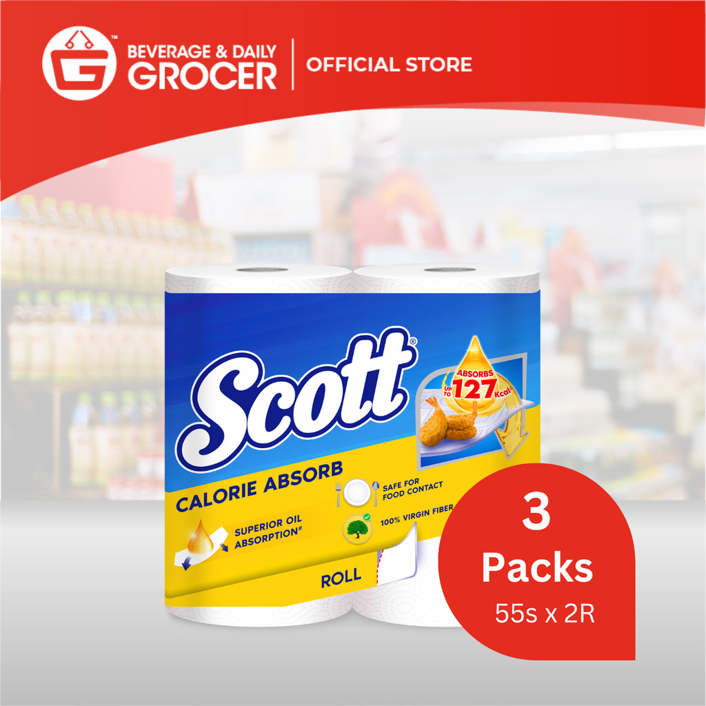 Scott Kitchen Towel Calorie Absorb 3X2X55S (3 Packs) | Shopee Malaysia