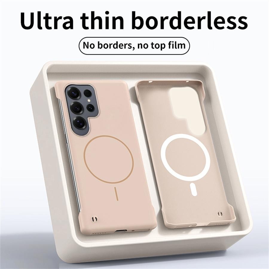 Ultra Thin PC Frameless Magnetic Case for Samsung S26 Ultra S25 Ultra ...