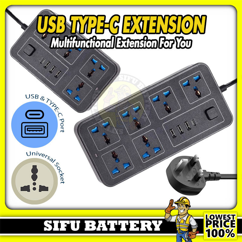 USB TYPE-C Wayer Extension Plug Power Socket Extension Plug With USB ...