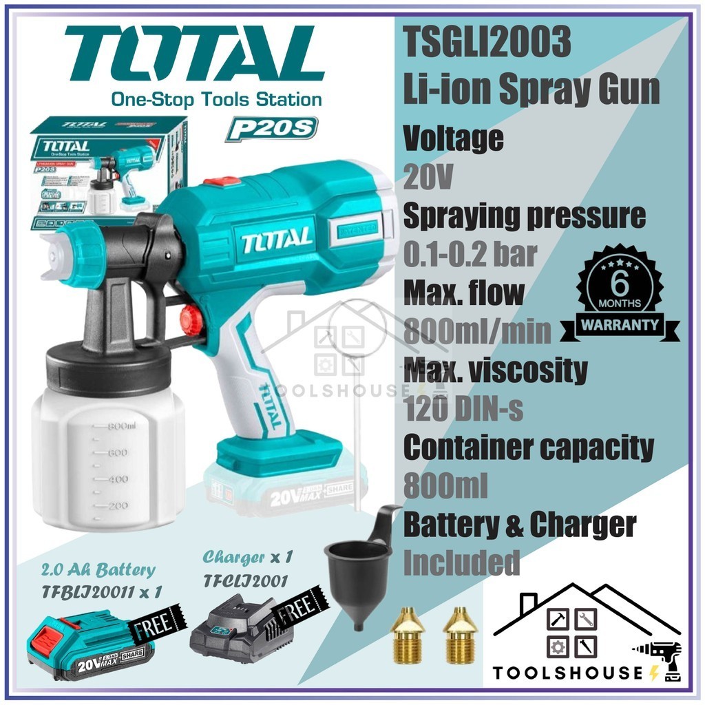 Total TSGLI2003 Li-ion Cordless Spray Gun | Shopee Malaysia