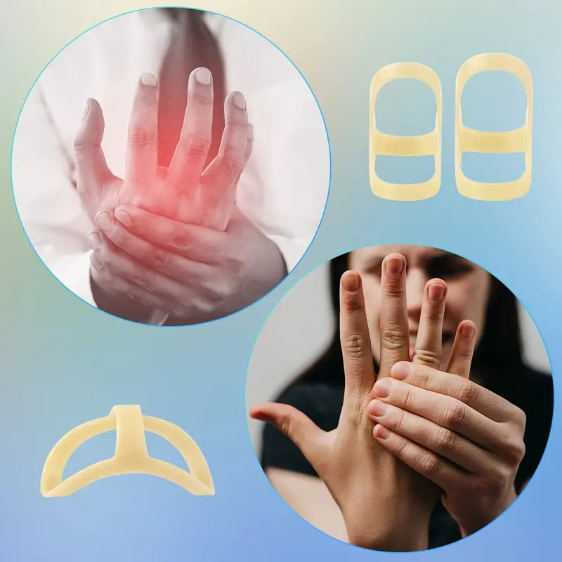 5PCS Finger Fixing Splint Flexible Ring & Finger Sheath Hammer Shaped ...