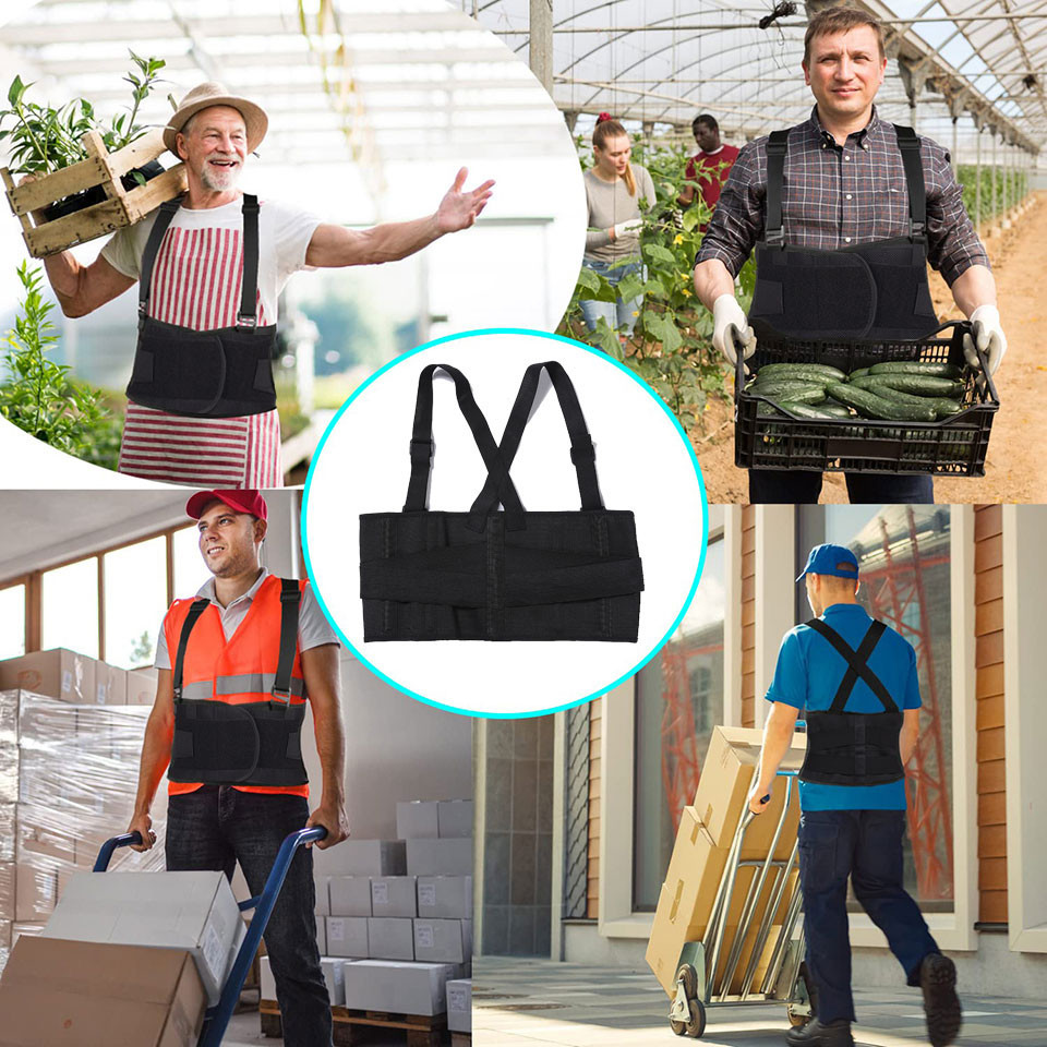 Work Back Brace Lower Back Pain Protection Belt Waist Trainer Lumbar ...