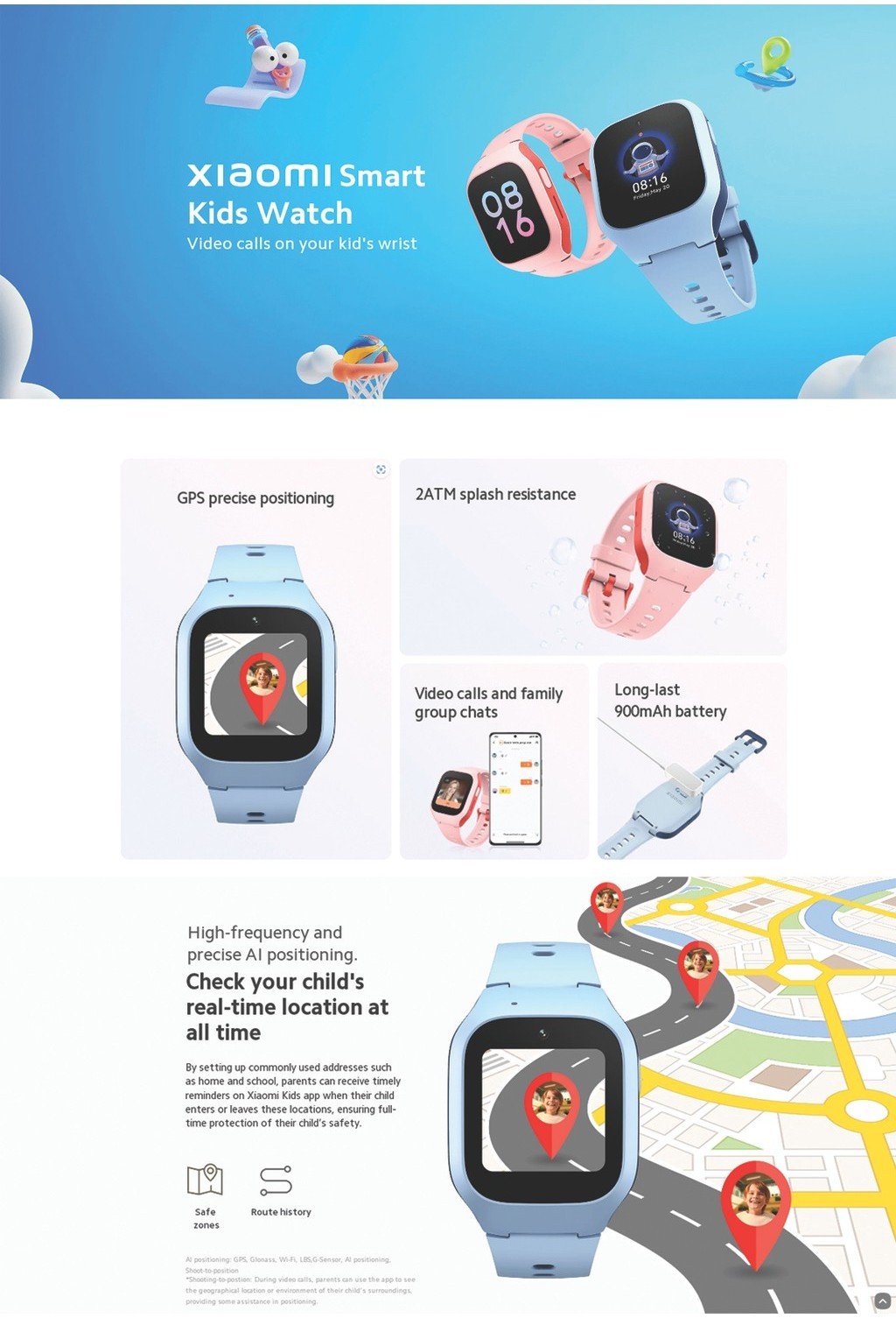 Xiaomi Smart Kids Watch Smartwatch | GPS precise positioning | 2ATM ...
