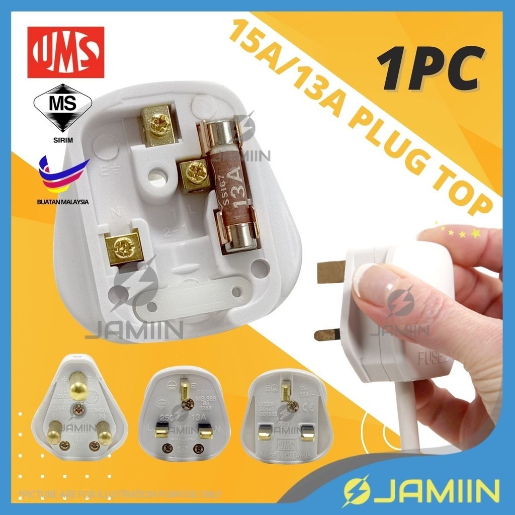 SIRIM UMS 13A 15A 3 Pin Plug Top Kepala Plug Extention Plug Welding ...