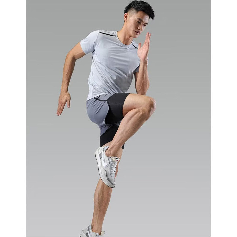 M-5XL Seluar Tight Lelaki Gym Running Shorts Double Layer Short Pants ...