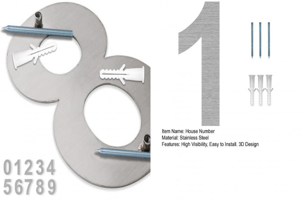 MYT- Weatherproof Address Numbers Stainless Steel House Numbers Modern ...