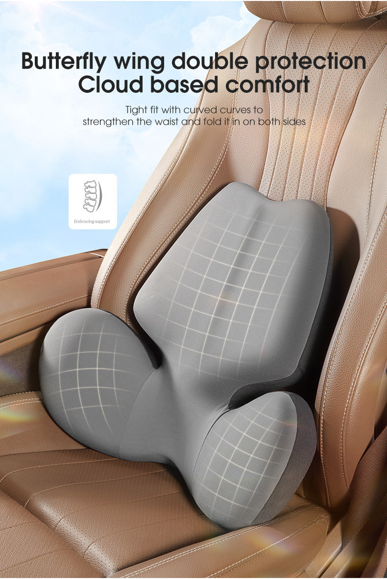 Toyota GR Car Seat Waist Pillow Lumbar Support Cushion Memory Cotton Seat Headrest Lumbar ...