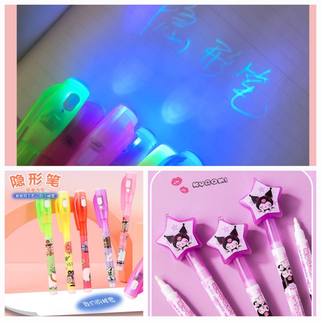 Sanrio Magic Pen Kuromi Cinnamoroll Melody Invisible Ink Pen Built in ...