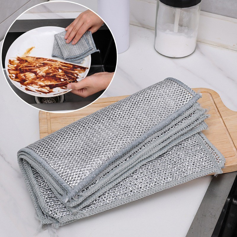 Mesh Steel Wire Magic Cleaning Cloth Metal Rag Stain Washing Towel ...