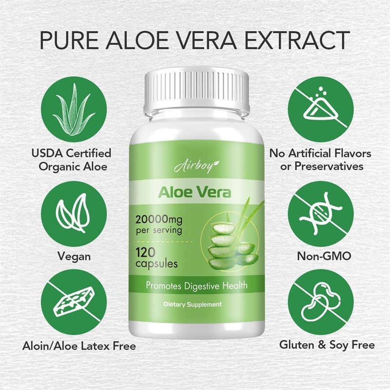 Airboy Aloe Vera 100mg, 200:1 extract, 20,000mg of aloe per serving ...