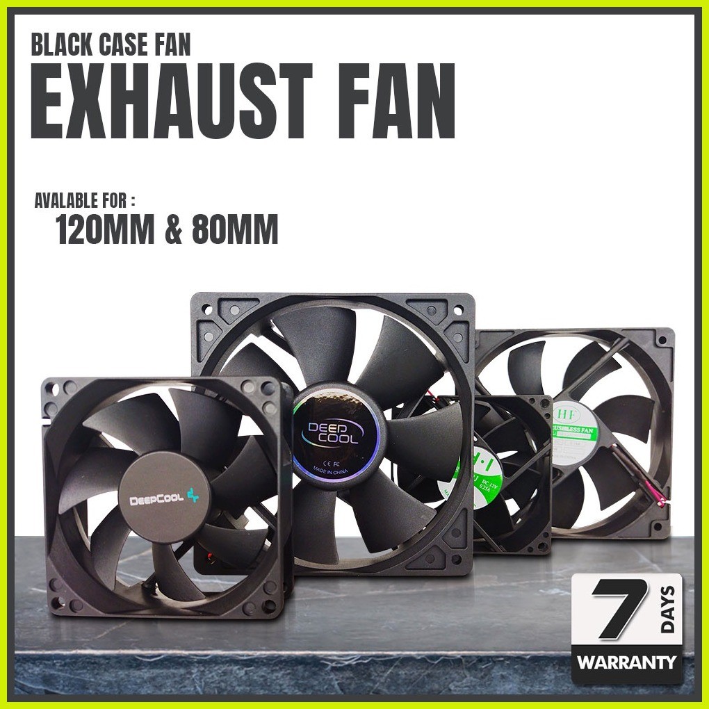 ̅ Deep Cool PC Case Fan 120mm & 80mm Super Silent Big Airflow Exhaust ...