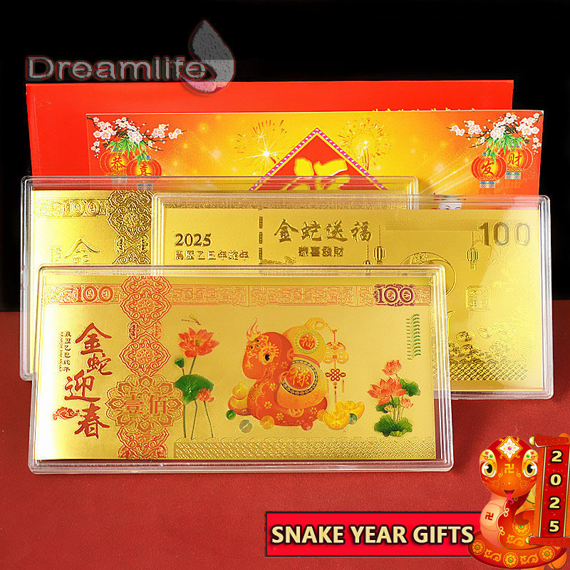 2025 Snake Year Acrylic Gold Banknotes Red Envelope Lucky Dollar Money ...