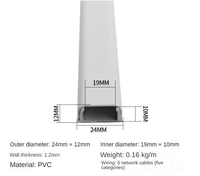 Pvc square groove surface mounted trough wall self-adhesive invisible ...