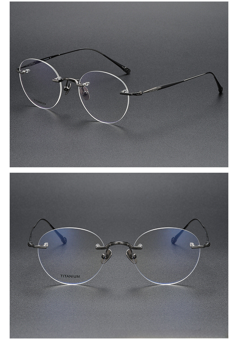 Frameless Pure Titanium Optical Glasses Frame Small Frame Eyewear Men ...