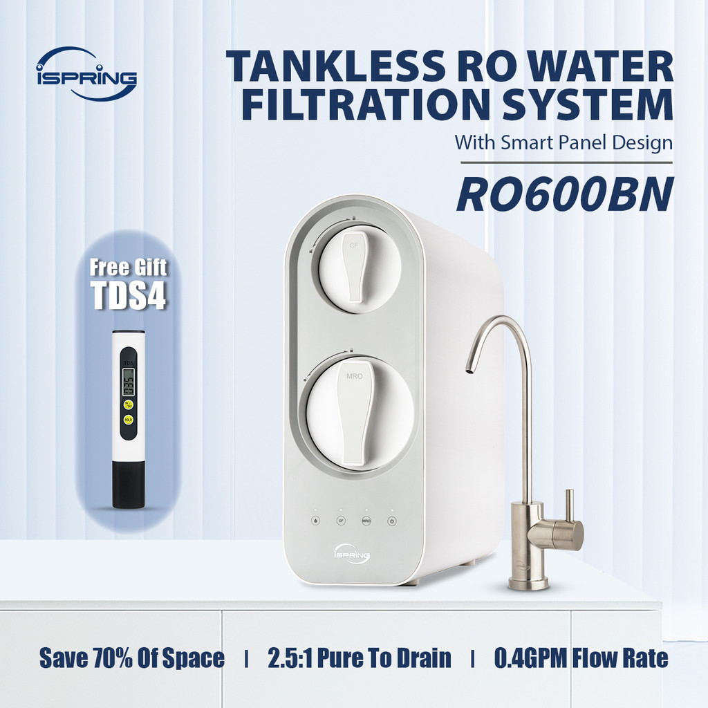 iSpring RO600BN Tankless Reverse Osmosis System Under Sink 600 GPD Fast ...