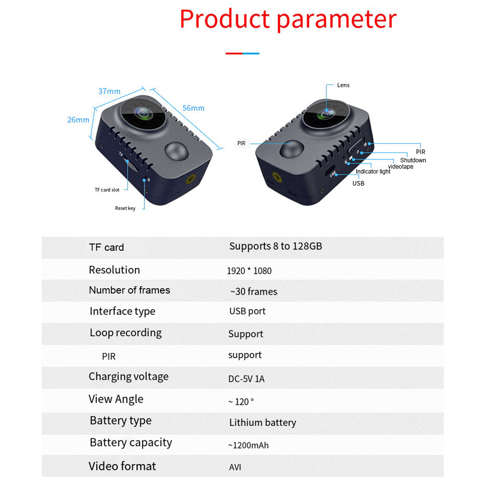 HD Mini Body Camera 10 Hours Working Wireless 1080P dash cam Security ...