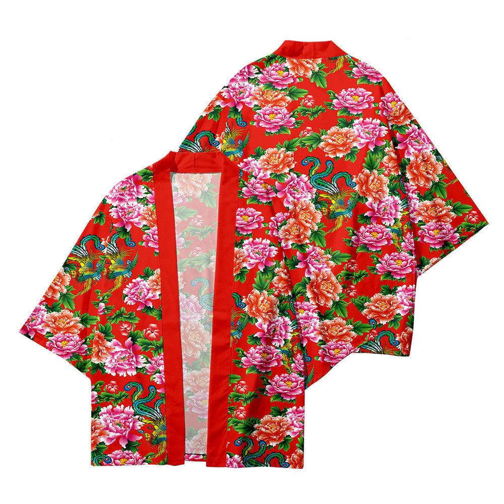 Chinese Style Ukiyo-e Harajuku Kimono Cloak Haori Taoist Robe Cardigan ...