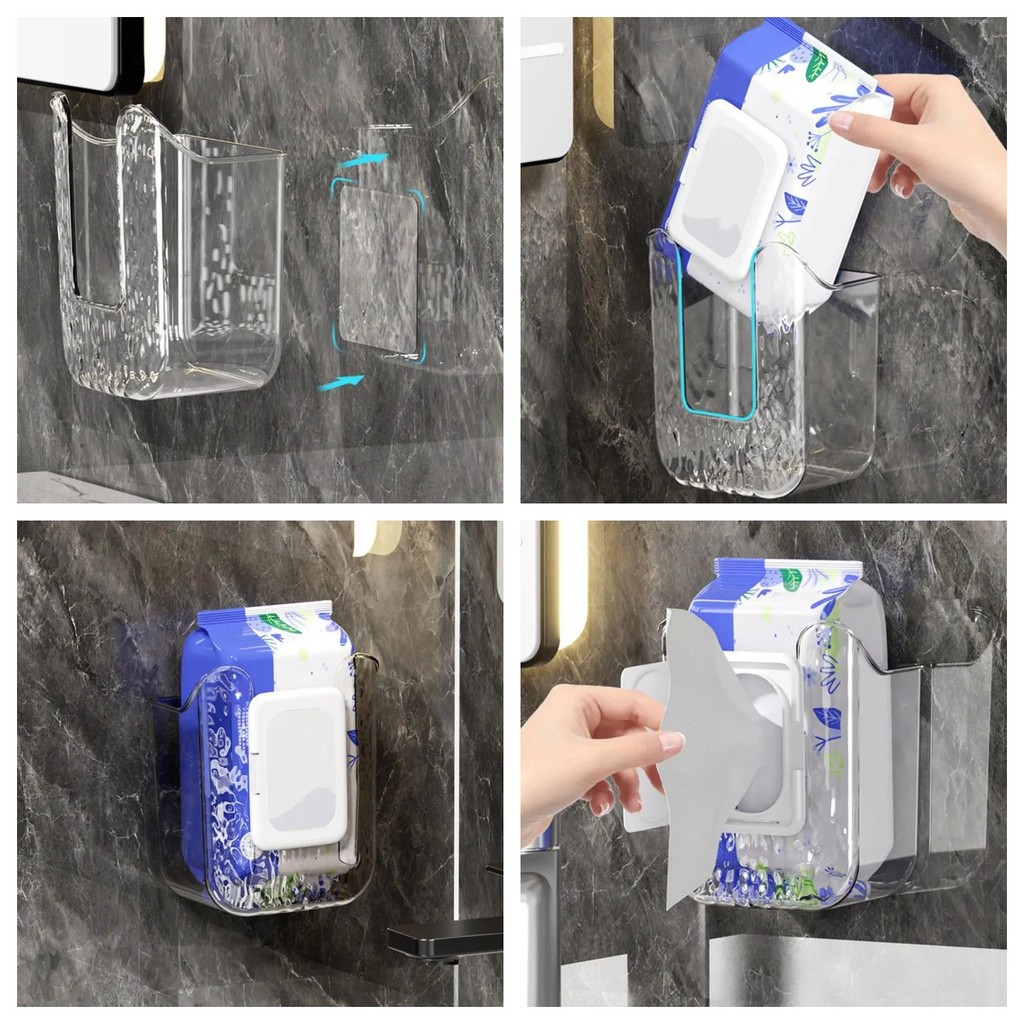 [Local Stock] Bathroom Wipes box Wall Mounted Tissue Box Waterproof ...