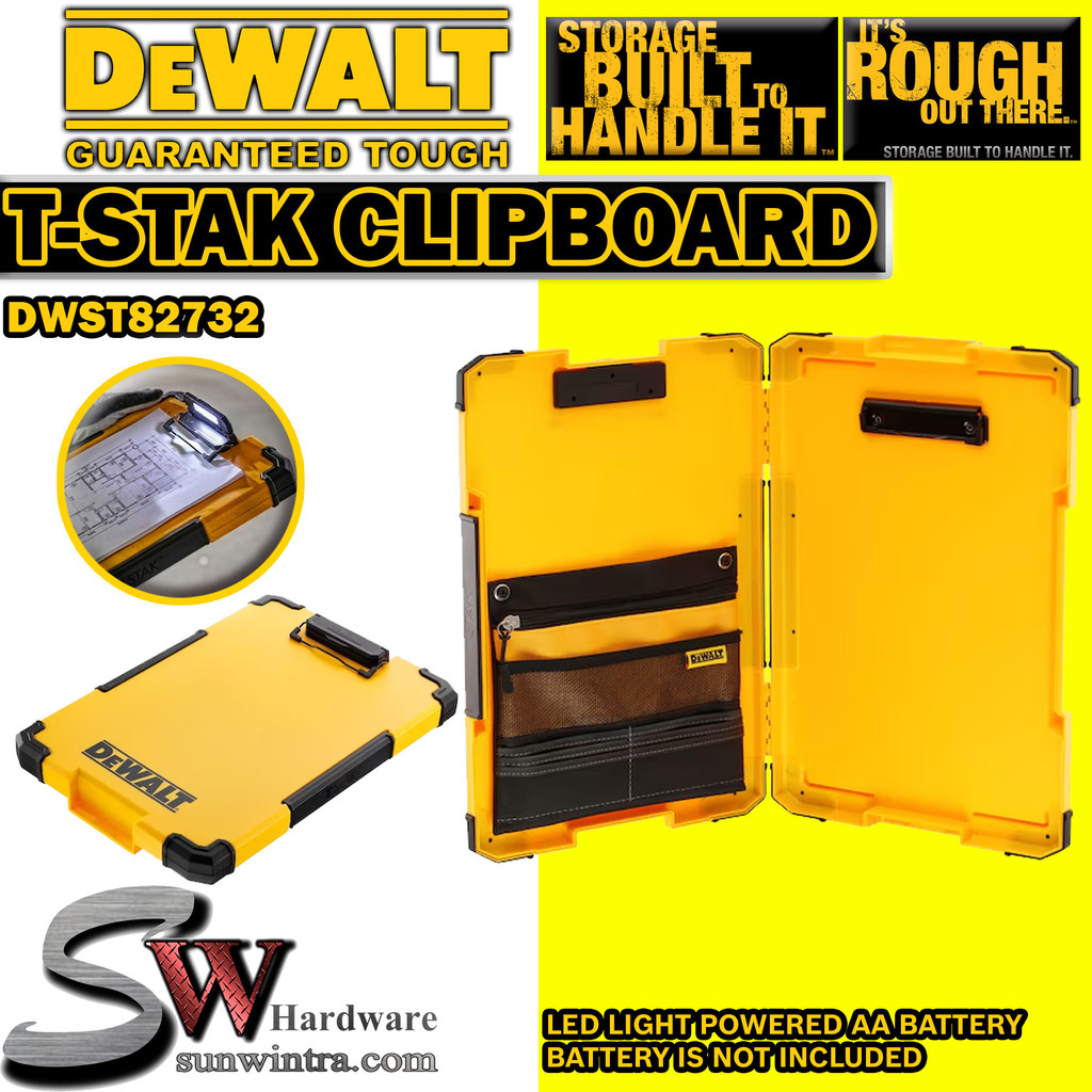 DeWalt T-Stak Clipboard with LED DWST82732 Clipboard Organizer | Shopee ...