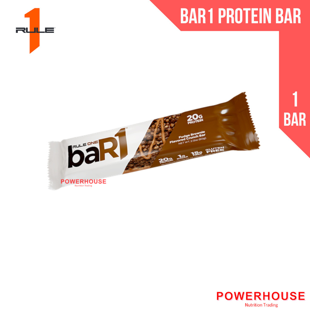 Rule 1 - R1 Crunch Bar, 1 bar [R1 Protein bar, 20g protein, Protein ...