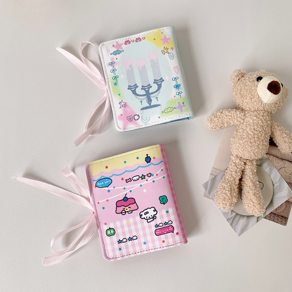 M5 Cartoon PU Loose-leaf Notebook Girly Cute Ribbon Ribbon Schedule ...