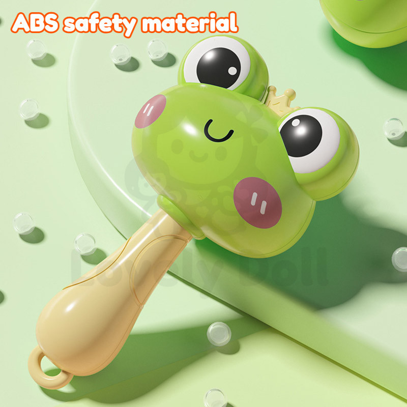 Cartoon Rattle Newborn Sensory Grasp Toy Frog Small Sand Hammer ...