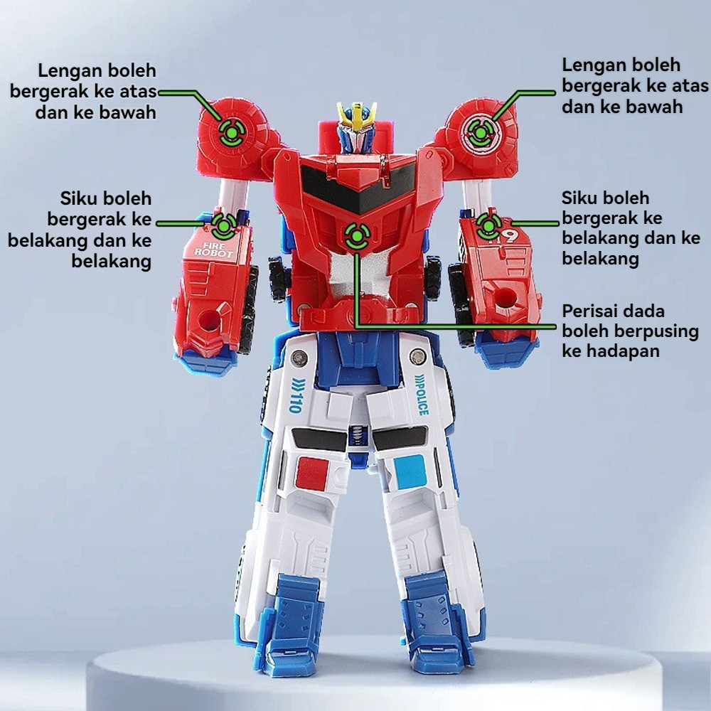 Boys Magnetic Robot Car Toy Transformers God 2-In-1 Magnetic Collision ...