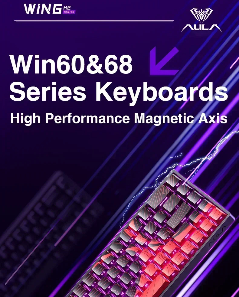 AULA Win60 Win68 He Magnetic Switch Keyboard Adjustable Actuation ...