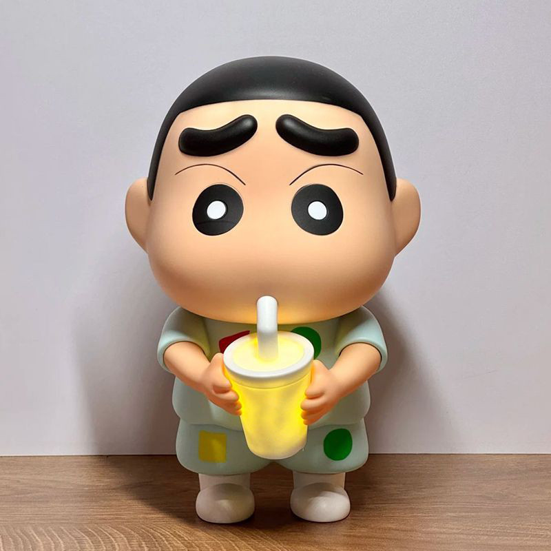Crayon Shin Chan Lamp Lamps Holding Milk Tea Night Light Cute Ornaments ...
