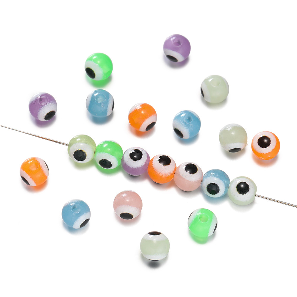 St.kunkka 10Pcs Acrylic Luminous Eye Beads 6mm Devil's Eye Beads for ...