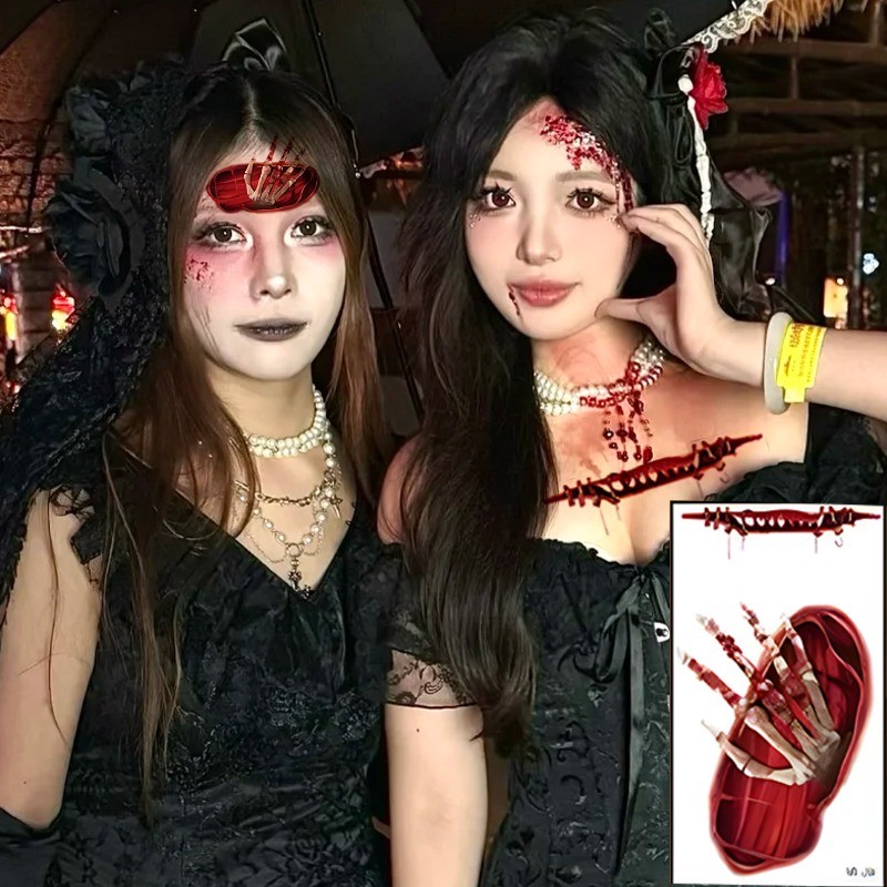 120Sheets Halloween Scar Tattoo Sticker - Scars Stickers - Masquerade ...