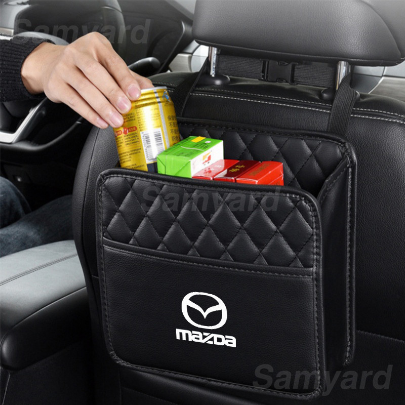 Leather Car Seat Back Storage Organizer Multi-Pocket Storage Bag For ...