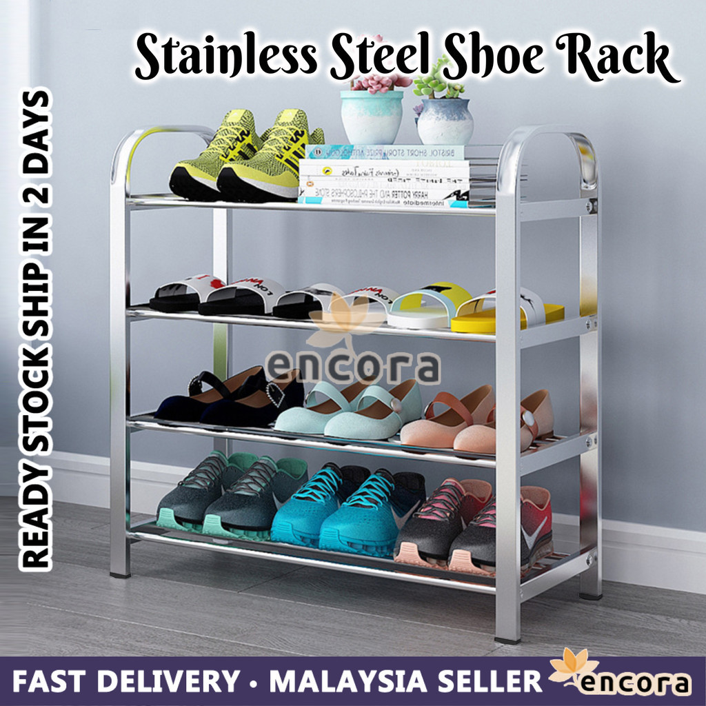 Encora Stainless Steel Shoe Rack Rak Kasut Bertingkat Multilayer Shoe ...