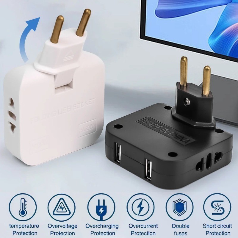 EU Plug - AC Outlets - 180 Degree Rotatable EU Plug - Multi-Plug Mini ...
