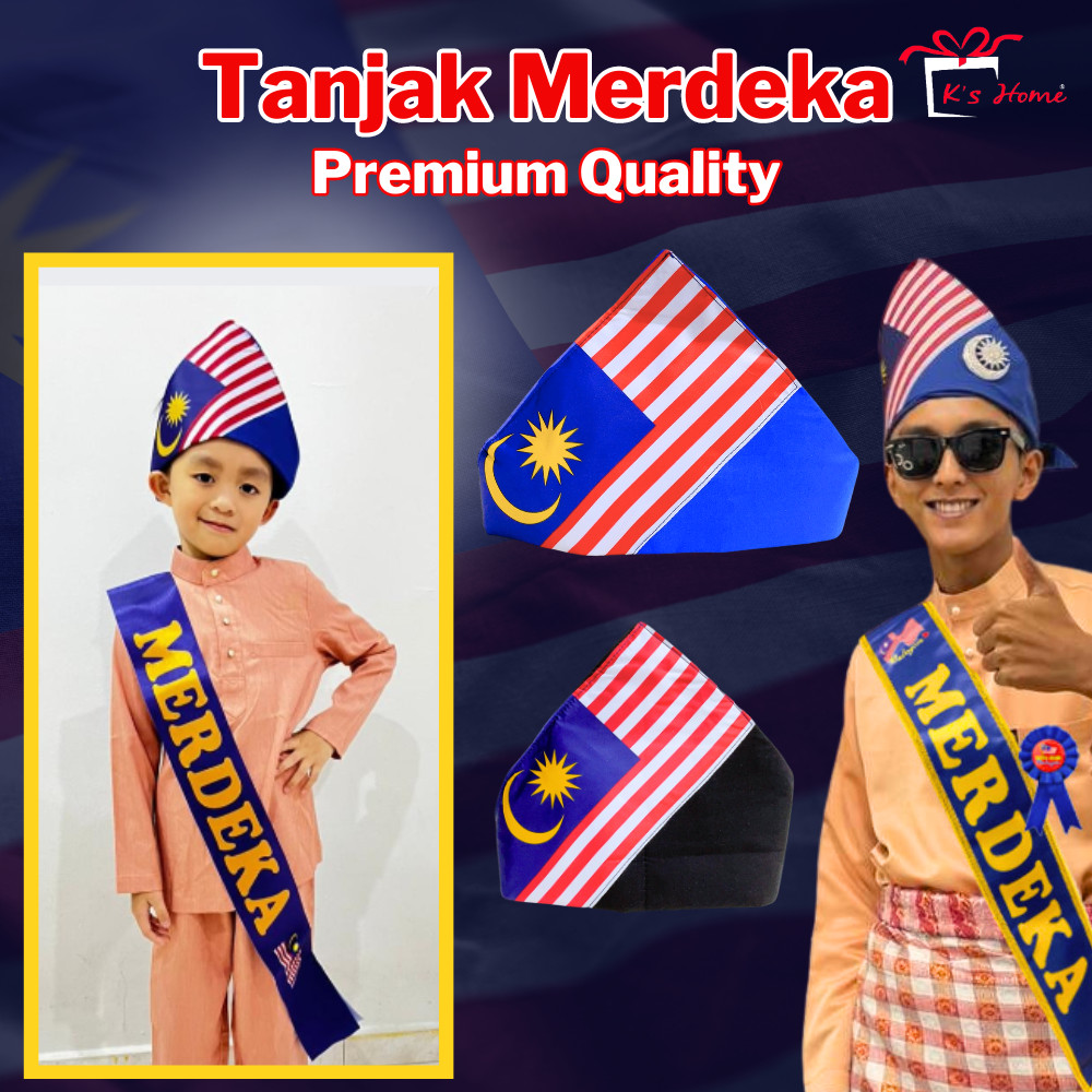 Tanjak Merdeka Biru Hitam Bendera Malaysia Budak Dewasa Laras ...